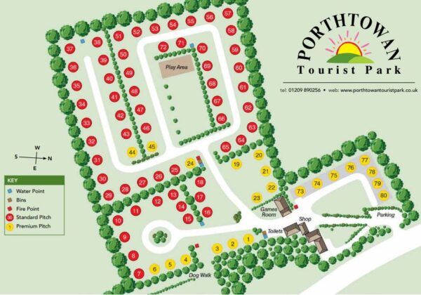 Site Map Of Porthtowan Toursit Park | Park Map & Layout